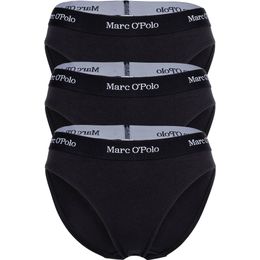 Marc O'Polo Marc O'Polo Essentials Slip, 3er-Pack, Logo-Bund, für Damen, schwarz, M