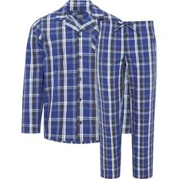 Jockey® Schlafanzug, Langarm, Brusttasche, für Herren, blau, XL