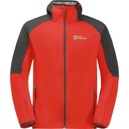 Jack Wolfskin Softshelljacke "Feldberg Hoody", Reißverschluss, Kapuze, für Herren, rot, 3XL