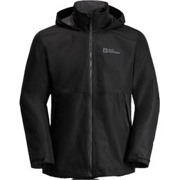 Jack Wolfskin Outdoorjacke "ELDERBERG", Kapuze, Stehkragen, für Herren, schwarz, L