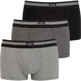 Jockey® Cotton Stretch Pants kurz, 3er Pack, Logo-Bund, für Herren, grau, S