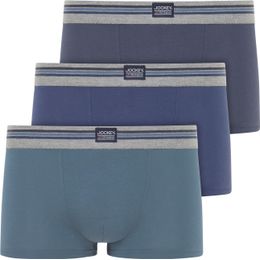 Jockey® Cotton Stretch Pants kurz, 3er Pack, Logo-Bund, für Herren, blau, M