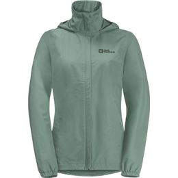 Jack Wolfskin Funktionsjacke "Stormy Point", wasserdicht, Kapuze, für Damen, grün, XXL