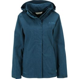 Vaude Regenjacke "Rosemoor", verstaubare Kapuze, für Damen, blau, 40