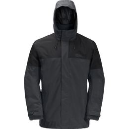 Jack Wolfskin Funktionsjacke "Elwater 3in1", wasserdicht, Kapuze, für Herren, grau, S