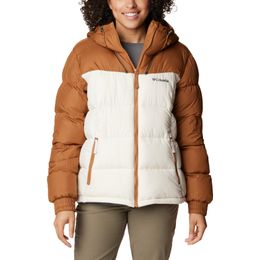 Columbia Steppjacke, zweifarbig, Kapuze, für Damen, braun, L