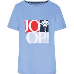 JOOP! Easy Leisure Lounge-Shirt, Rundhals, Logo-Print, für Damen, blau, S