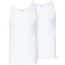 Jockey® Unterhemd "Cotton+", 2er-Pack, Uni, für Herren, weiß, L