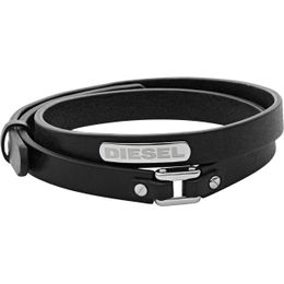 Diesel® Herren Armband "DX0971040", Leder/Edelstahl, schwarz