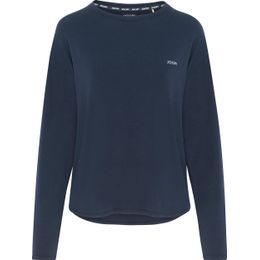 JOOP! Sheer Luxury Langarmshirt, Rundhals, Logo, für Damen, blau, XL