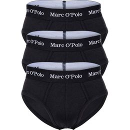 Marc O'Polo Marc O'Polo Essentials Slips, 3er-Pack, Logo-Bund, für Herren, schwarz, M