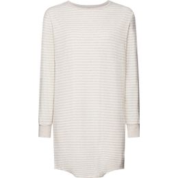 Esprit Modern Stripes Co Nw Sleepshirt, Langarm, Streifen, für Damen, beige, L