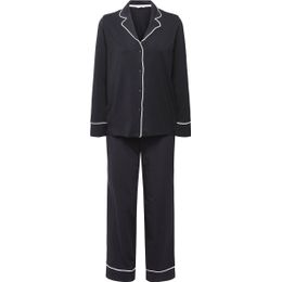 Esprit Beautyful Basics Pyjama, Reverskragen, für Damen, schwarz, 44
