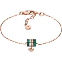Emporio Armani Damen Armband "EG3571221", 925er Silber mit Malachit, roségold, 99
