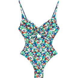 Esprit Cossies Beach Badeanzug, Knoten-Detail, Cut-Out, für Damen, mehrfarbig, 36