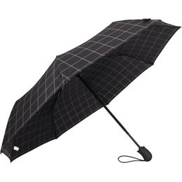 Esprit Regenschirm, kariert, für Damen und Herren, schwarz