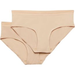 Esprit Micro Logoband Slip, 2er-Pack, Logo-Bund, für Damen, beige, 40