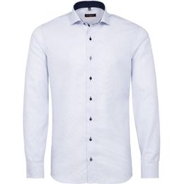 Eterna Hemd, Langarm, Hai-Kragen, Slim Fit, uni, für Herren, blau, 39