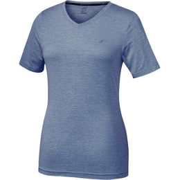 Joy Sportswear T-Shirt, meliert, V-Ausschnitt, sportiv, für Damen, blau, 40