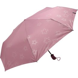 Esprit Easymatic Light Regenschirm, Metallic-Print, für Damen, rosa