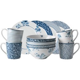 Laura Ashley Kaffee-Set "Blueprint", Blumen-Muster, 12-teilig, BLAU