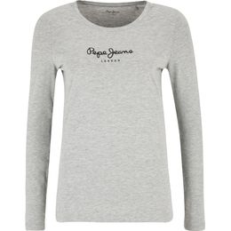 Pepe Jeans Langarmshirt, Rundhals, Logo-Print, für Damen, grau, S