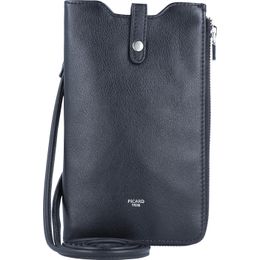 Picard Smartphonetasche, Leder, Reißverschlussfach, uni, schwarz