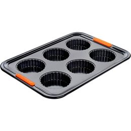 Le Creuset® Backform, 6 Mini-Tartes, schwarz