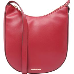 Mandarina Duck Schultertasche, Leder, Emblem, uni, für Damen, rot