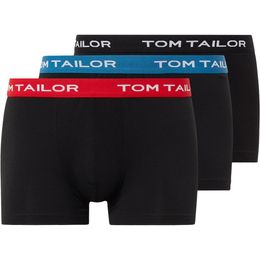 Tom Tailor Boxershorts, Marken-Schriftzug, 3er-Pack, für Herren, schwarz, 7