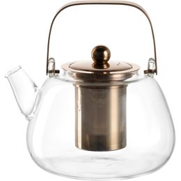 Leonardo Glas-Teekanne, Siebeinsatz, Metallhenkel, transparent