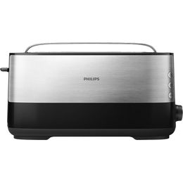 Philips Langschlitz-Toaster "Viva HD2692/90", Krümelschublade, 1030 Watt, schwarz