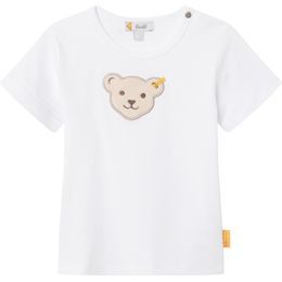 Steiff T-Shirt, Logo-Patch, Schulterköpfe, für Babys, weiß, 68