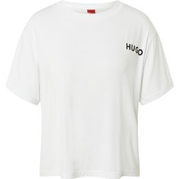 Hugo Schlafanzug-Shirt, Relaxed-Fit, Logo-Detail, für Damen, weiß, S
