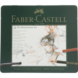 Faber-Castell Zeichnen-Set "Pitt Monochrome", Künstlerstifte und -kreiden, 21-teilig, MEHRFARBIG