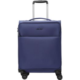 Stratic 4-Doppelrollen-Trolley, Polyester, uni, blau