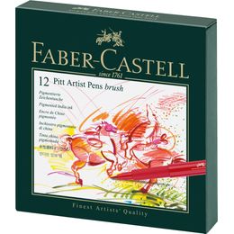 Faber-Castell Tuschestifte "Pitt Artist Pens", 12er-Set, mehrfarbig