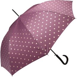 Pierre Cardin Long AC Regenschirm, gepunktet, lila
