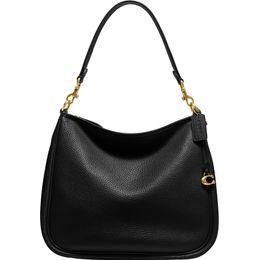 Coach Schultertasche, Leder, Anhänger, uni, für Damen, schwarz