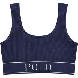 Polo Ralph Lauren Seamless Rib Bustier, breite Träger, Logo-Unterbund, für Damen, blau, M