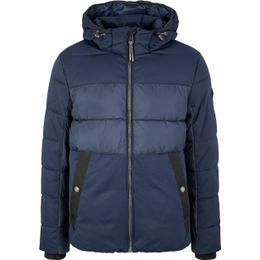 Tom Tailor Steppjacke, Reißverschluss, Stehkragen, Kapuze, uni, für Herren, blau, L