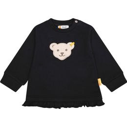 Steiff Sweatshirt, Rundhals, Patch, für Babys und Kleinkinder, blau, 74