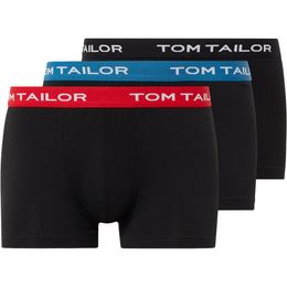 Tom Tailor Boxershorts, Marken-Schriftzug, 3er-Pack, für Herren, schwarz, 8