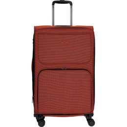 Stratic 4-Doppelrollen-Trolley, Reißverschlusstaschen, TSA-Schloss, rot