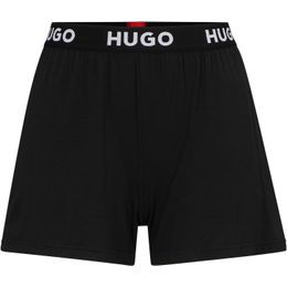 Hugo Schlaf-Shorts, Logo-Bund, für Damen, schwarz, S
