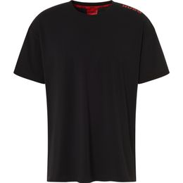 Hugo Labelled T-Shirt, Rundhalsausschnitt, für Herren, schwarz, L