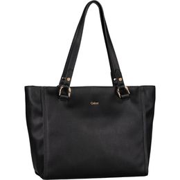 Gabor® Shopper, Kunstleder, Emblem, uni, für Damen, schwarz