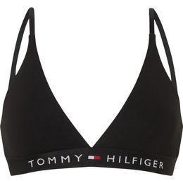 Tommy Hilfiger Triangel-BH, bügellos, Logo-Unterbrustband, für Damen, schwarz, XL