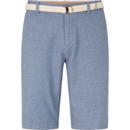 Tom Tailor Chinoshorts, Minimal-Print, Gürtel, für Herren, blau, 34