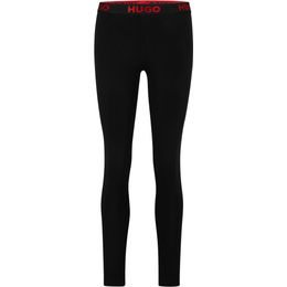 Hugo Sporty Logo Leggings, Logo-Bund, für Damen, schwarz, L